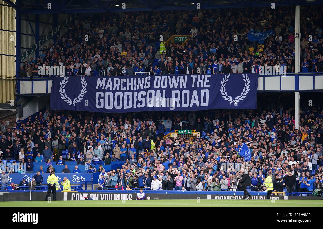 Everton fans in the stands during the Premier League match at Goodison ...