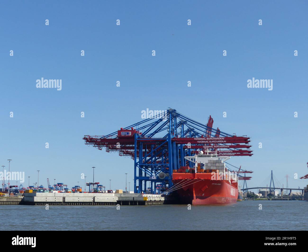 An aerial view of HHLA Container Terminal Burchardkai (CTB Stock Photo ...