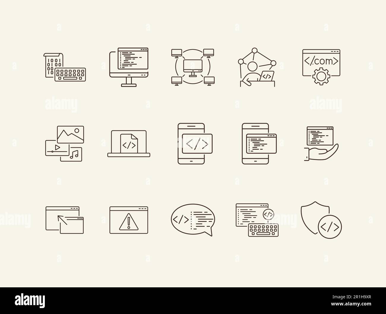 Creating websites icons Stock Vector Image & Art - Alamy