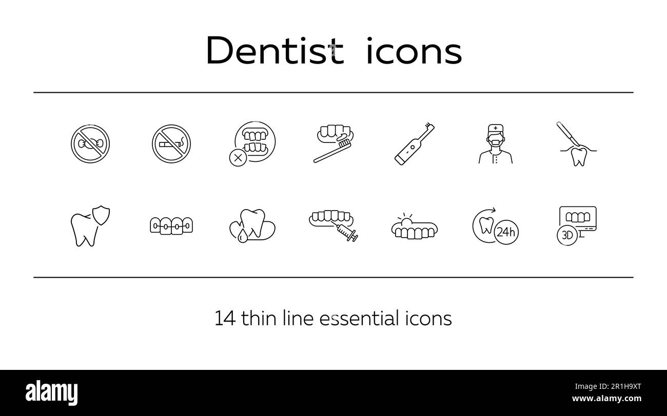Dentist concept vector app Black and White Stock Photos & Images - Alamy