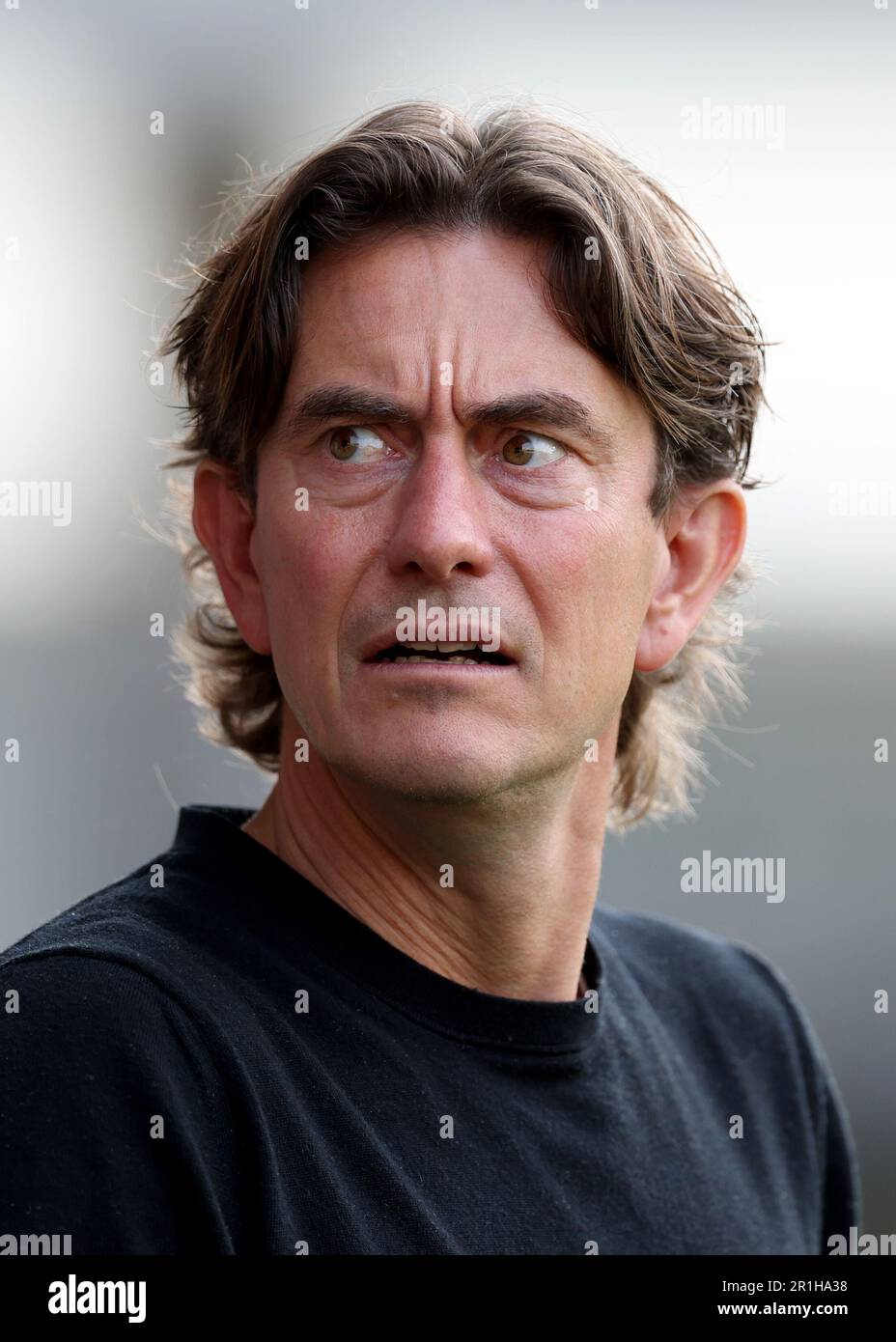 Brentford Manager, Thomas Frank, looks on ahead of the Premier League ...