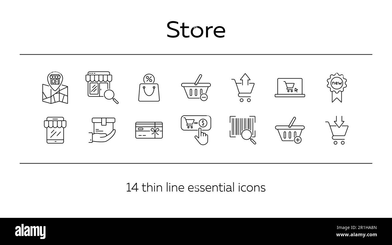Store line icon set Stock Vector Image & Art - Alamy