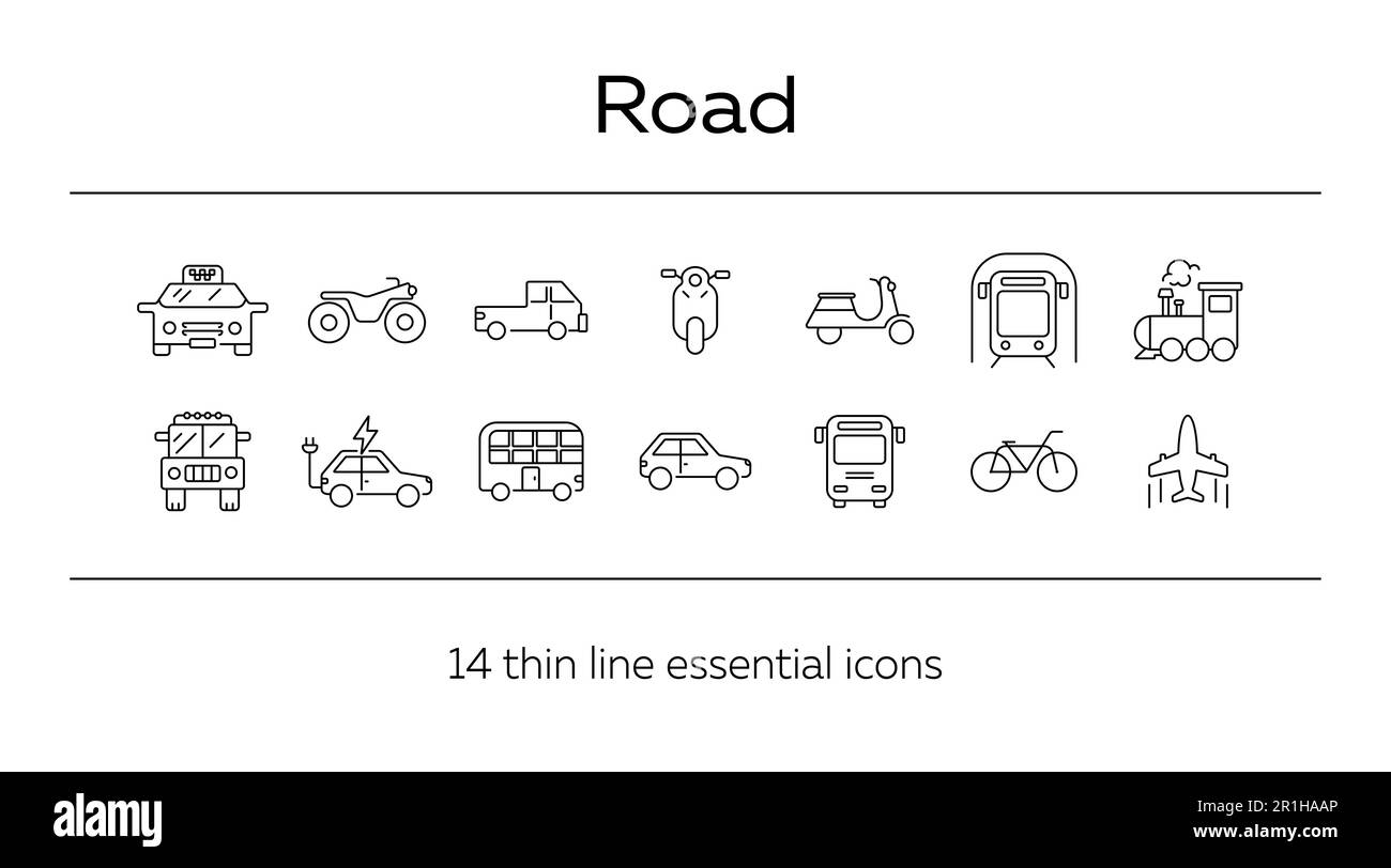 Road line icon set Stock Vector Image & Art - Alamy