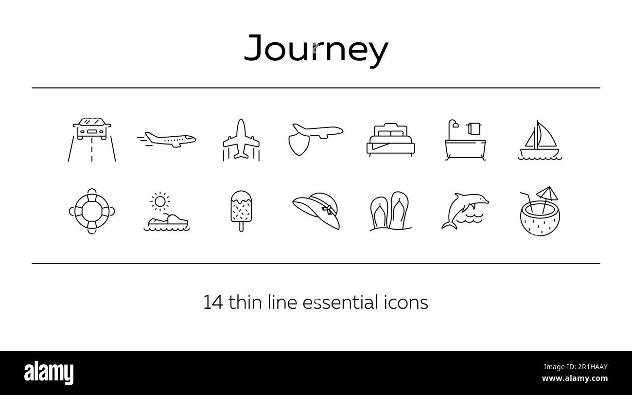 Journey line icon set Stock Vector Image & Art - Alamy