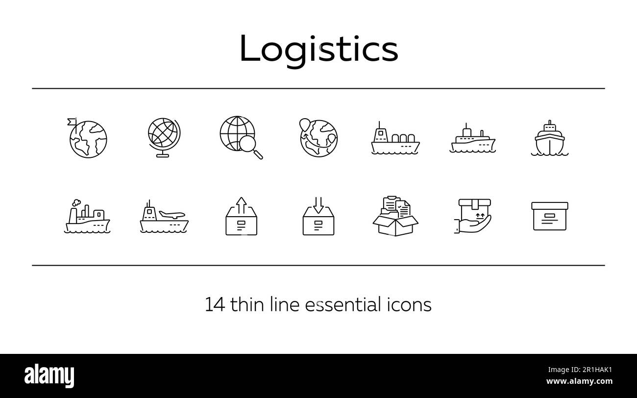 Logistics line icon set Stock Vector Image & Art - Alamy