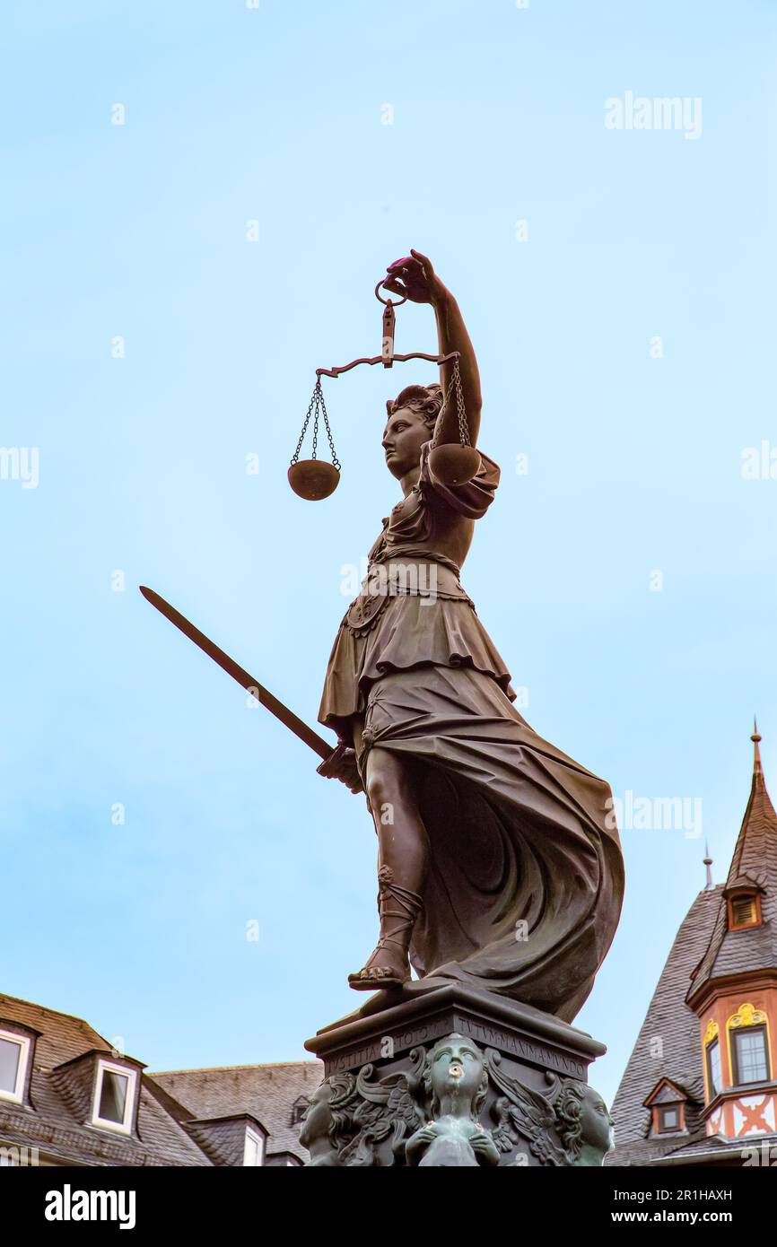 lady justice as symbol of equal right at the roemer in Frankfurt ...