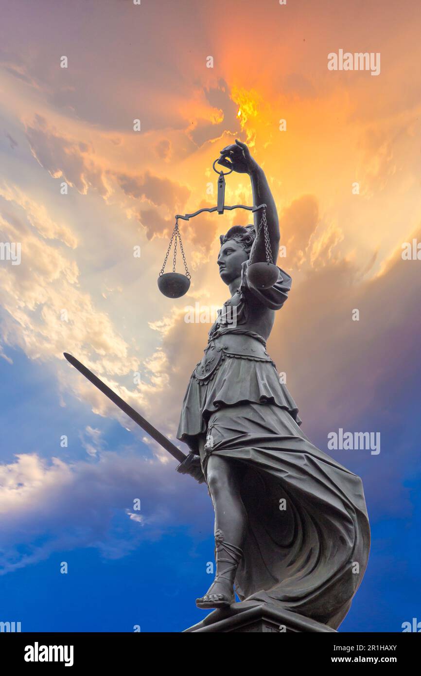 lady justice as symbol of equal right at the roemer in Frankfurt ...