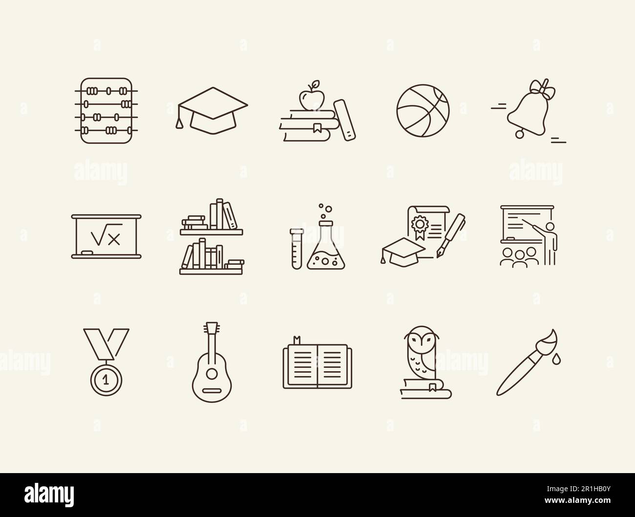 High school icons Stock Vector Image & Art - Alamy