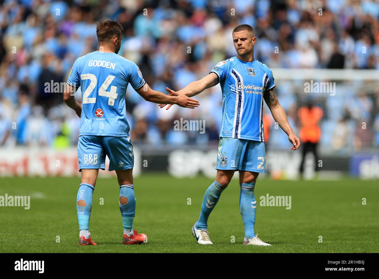 Coventry City's Matthew Godden (left) and Jake Bidwell after the Sky ...