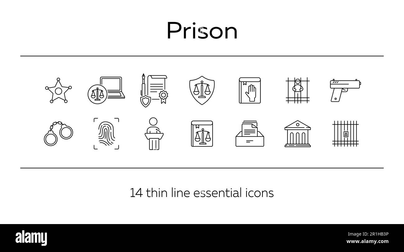 Prison line icon set Stock Vector Image & Art - Alamy