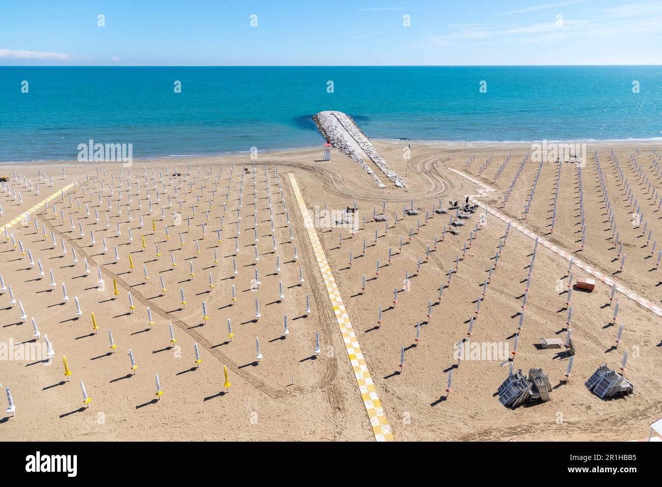 Caorle , Italy : 2023, April 26: deserted beach near Caorle in spring ...