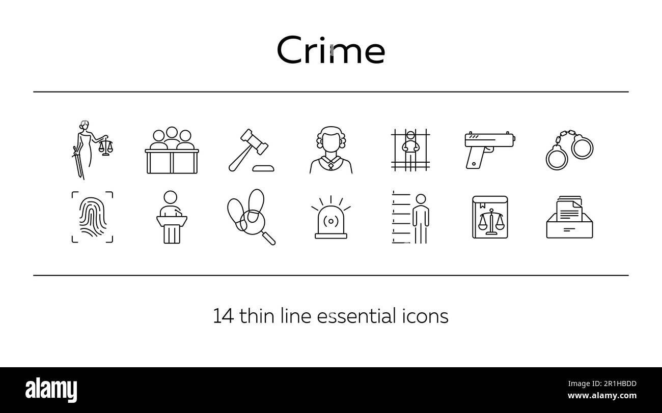 Crime line icon set Stock Vector Image & Art - Alamy