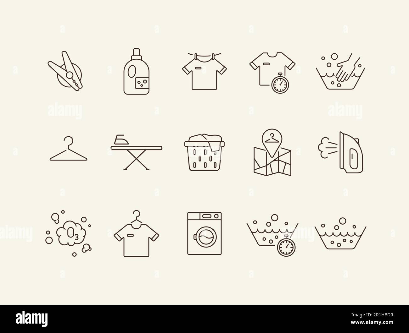 Washing clothes line icon set Stock Vector Image & Art - Alamy