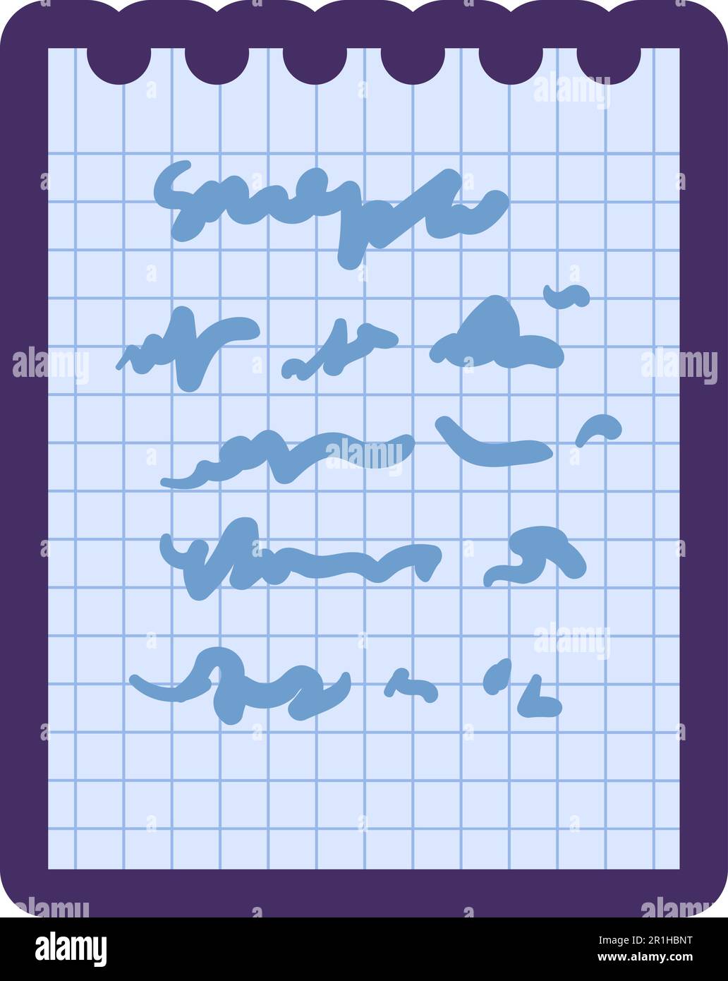 Carelessly and written off draft, checkered sheet of paper from ...