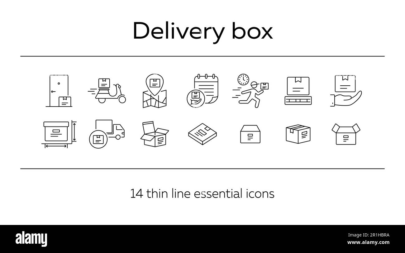 Delivery box icons Stock Vector Image & Art - Alamy