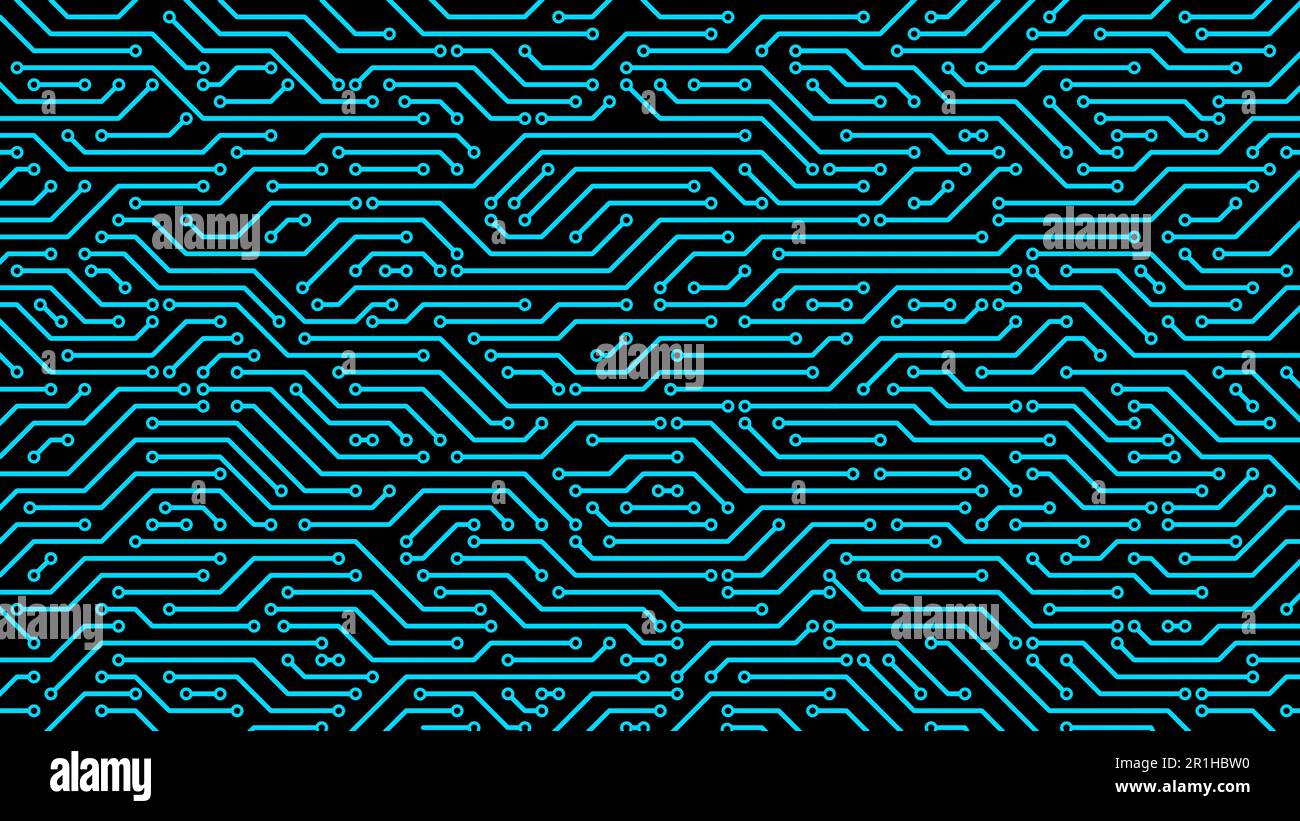 Circuit board blue seamless pattern. Technology background Stock Photo ...