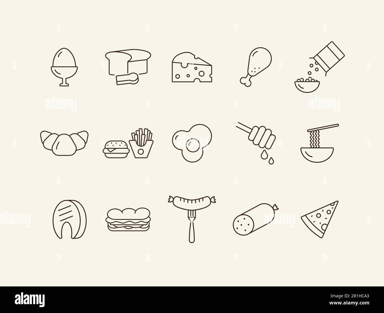 Sausage bread icon linear Stock Vector Images - Alamy