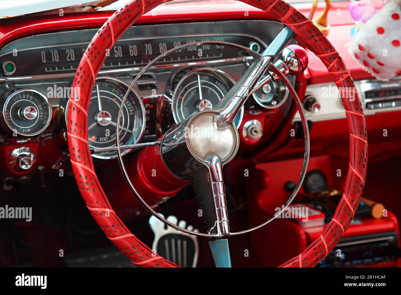 Old car cockpit Stock Photo - Alamy