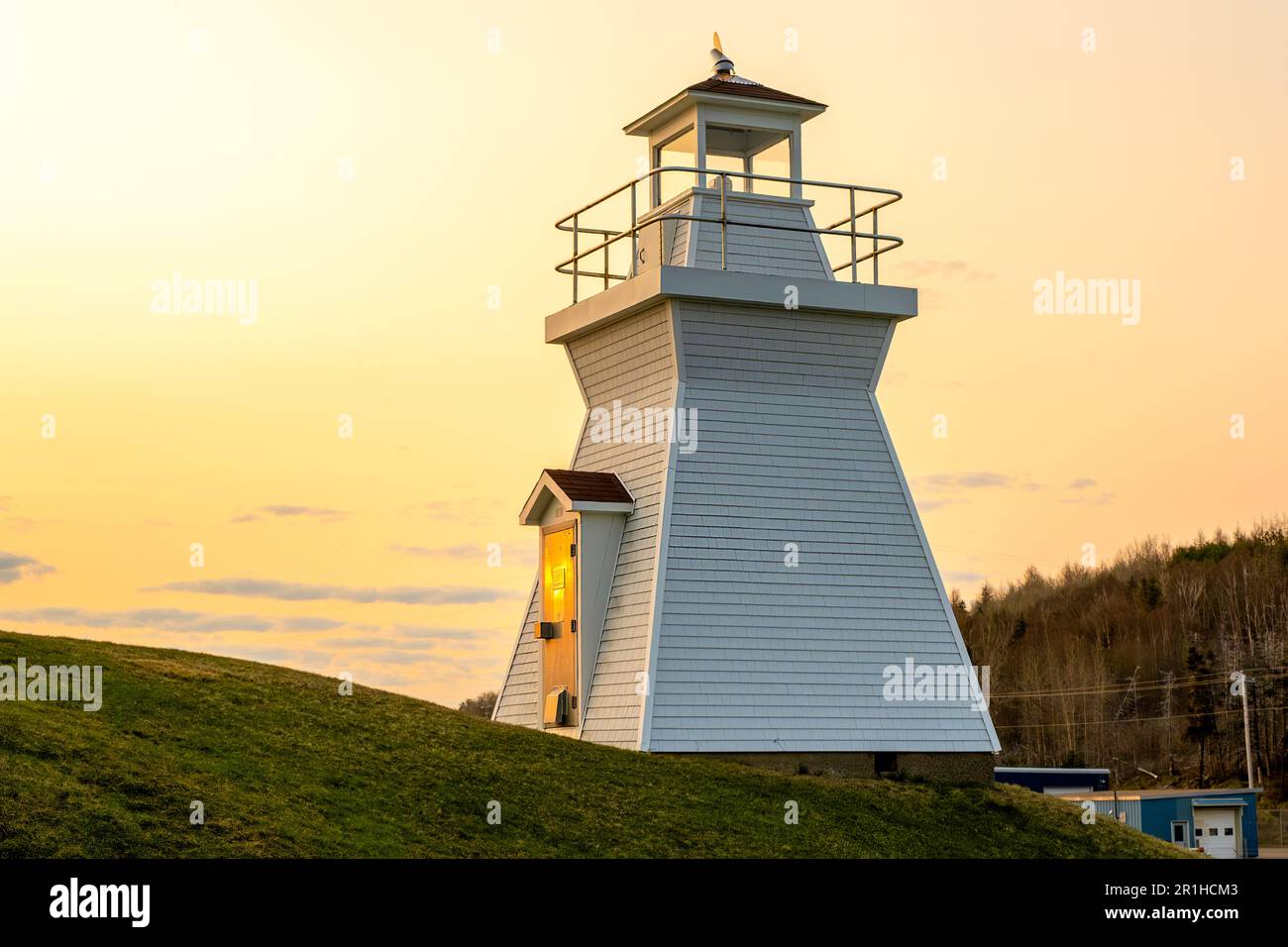 Canso Canal Lighthouse photographed at sunset. The lighthouse assists ...