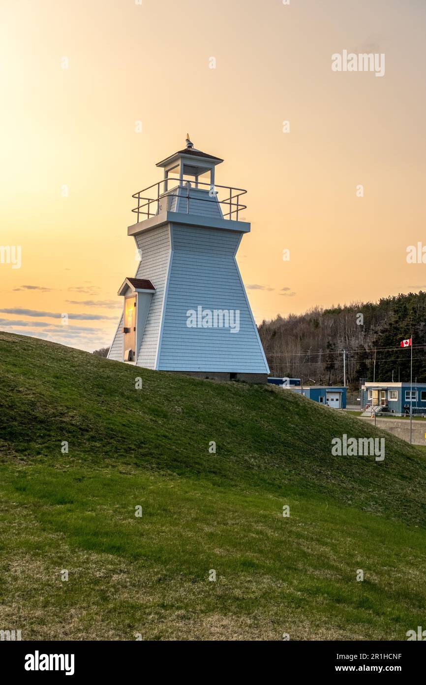 Canso Canal Lighthouse photographed at sunset. The lighthouse assists ...