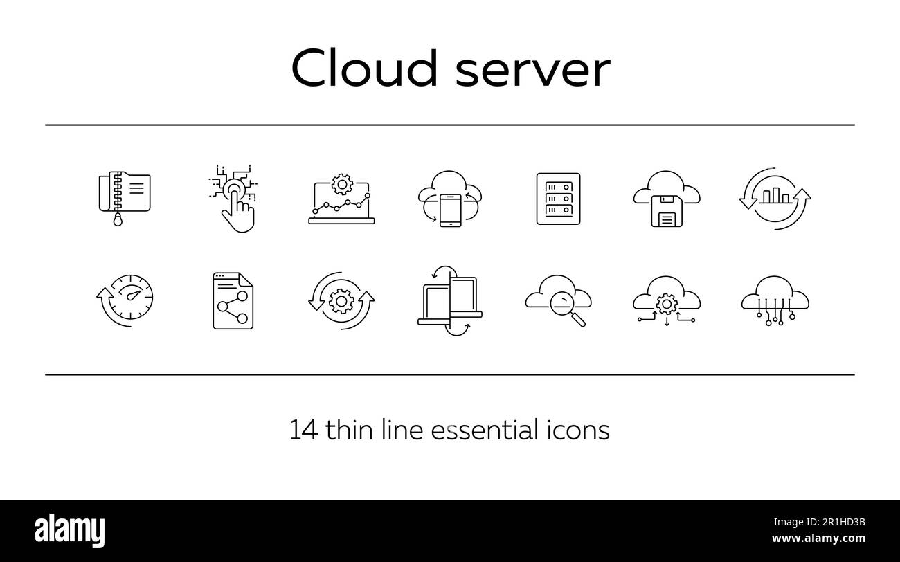 Cloud Server Line Icon Set Stock Vector Image And Art Alamy