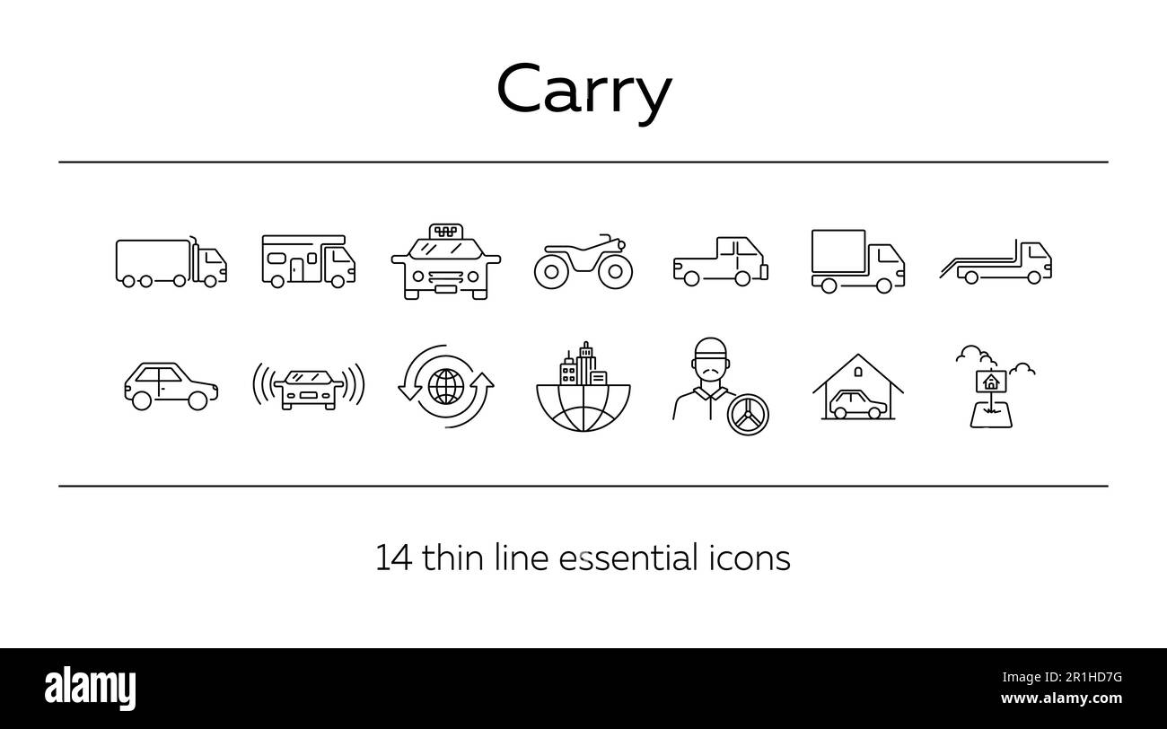 Carry line icon set Stock Vector Image & Art - Alamy