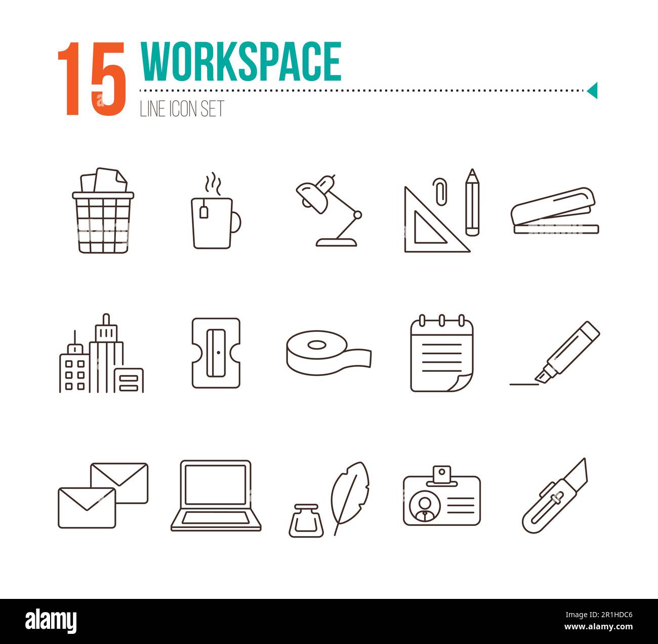 Workspace icon set Stock Vector Image & Art - Alamy