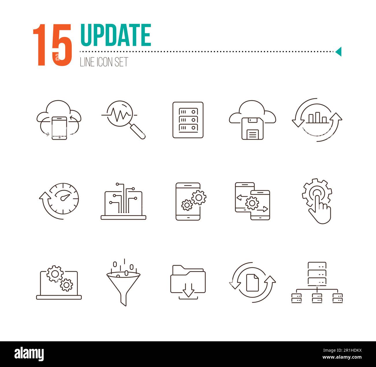 Update line icon set Stock Vector Image & Art - Alamy