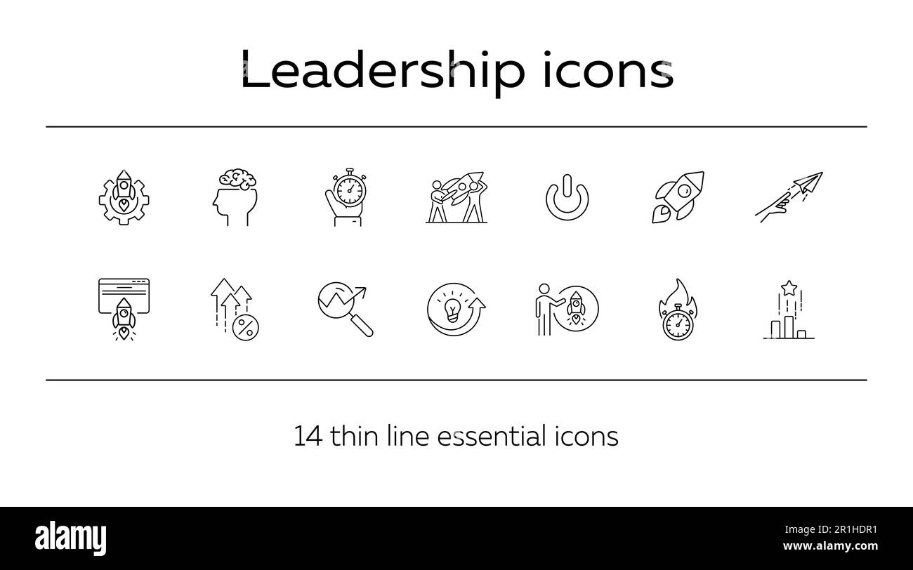Leadership icons. Set of line icons Stock Vector Image & Art - Alamy
