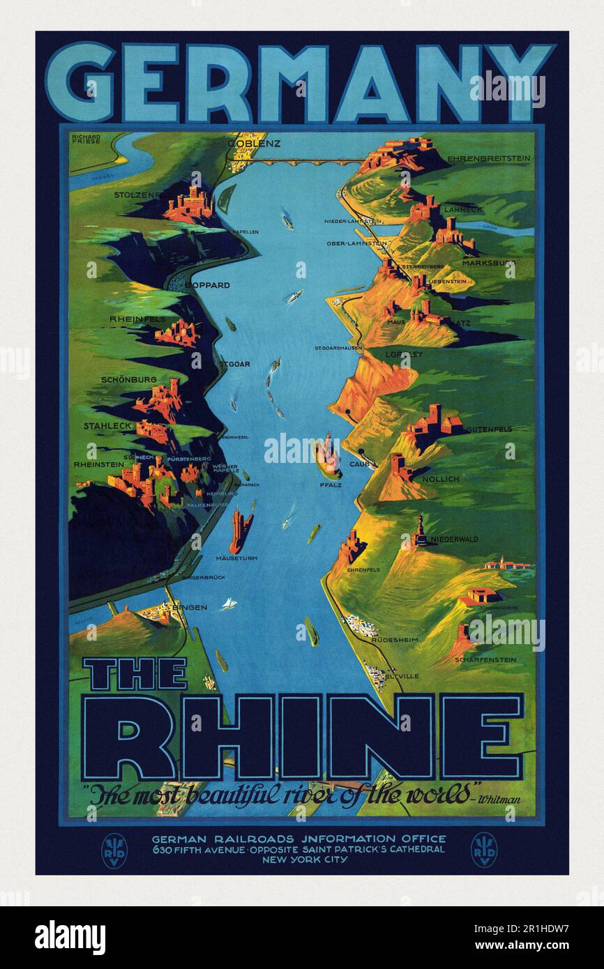 Germany. The Rhine. "The most beautiful river in the world" (Whitman ...