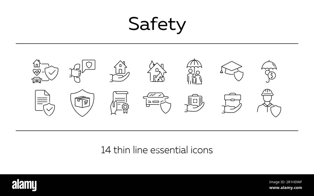 Safety line icon set Stock Vector Image & Art - Alamy