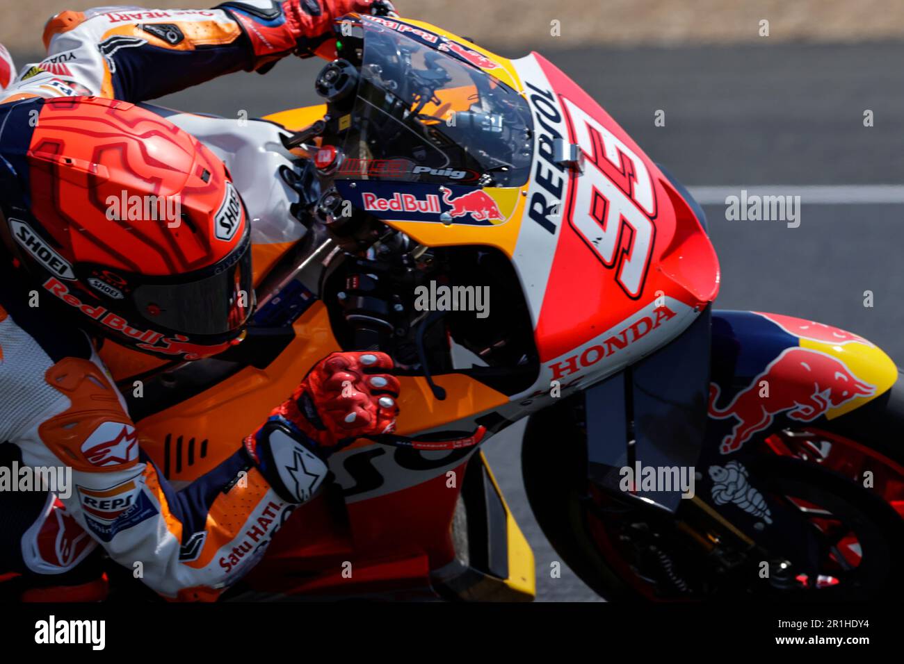 Spain's rider Marc Marquez of the Repsol Honda Team steers his ...