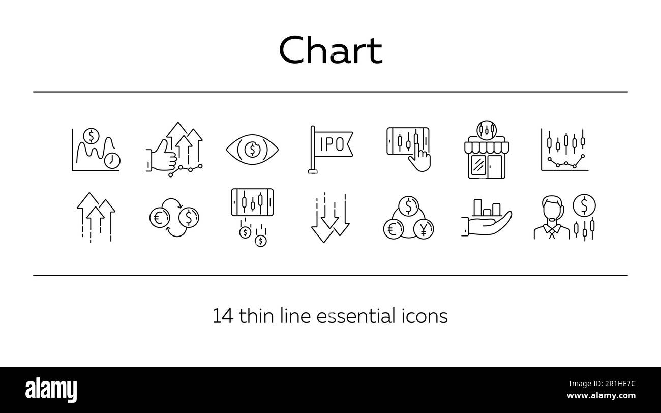 Chart line icon set Stock Vector Image & Art - Alamy