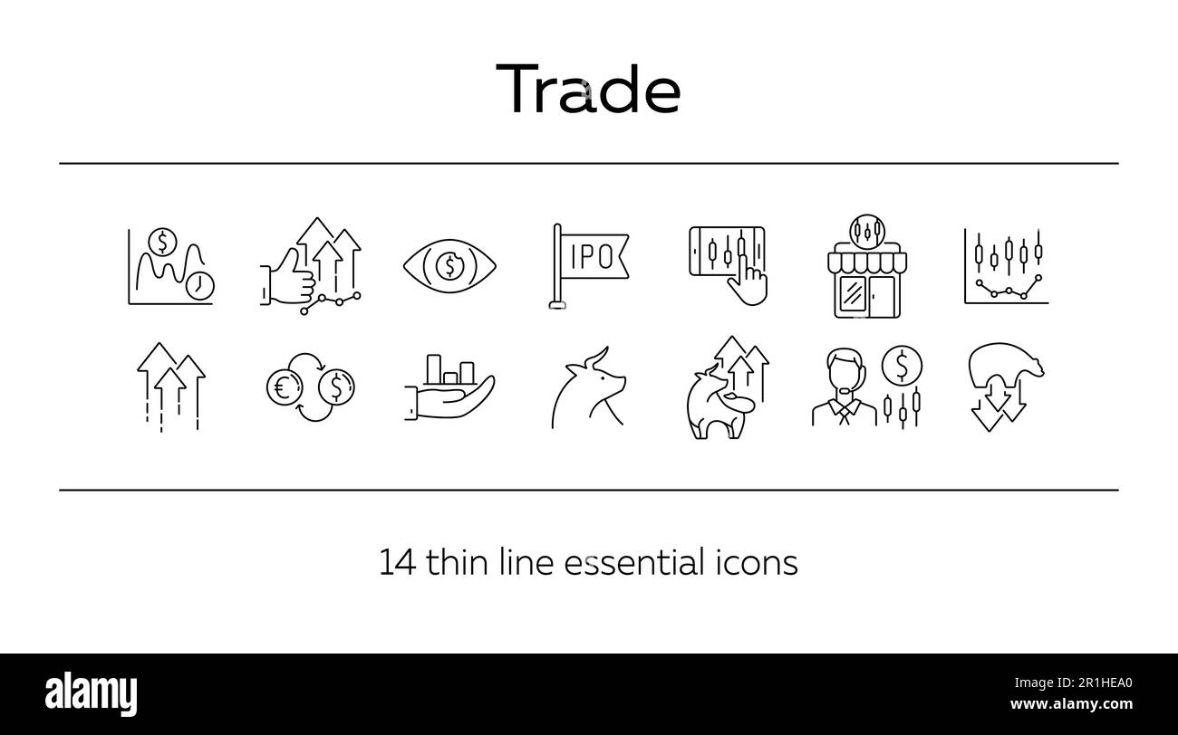 Trade line icon set Stock Vector Image & Art - Alamy