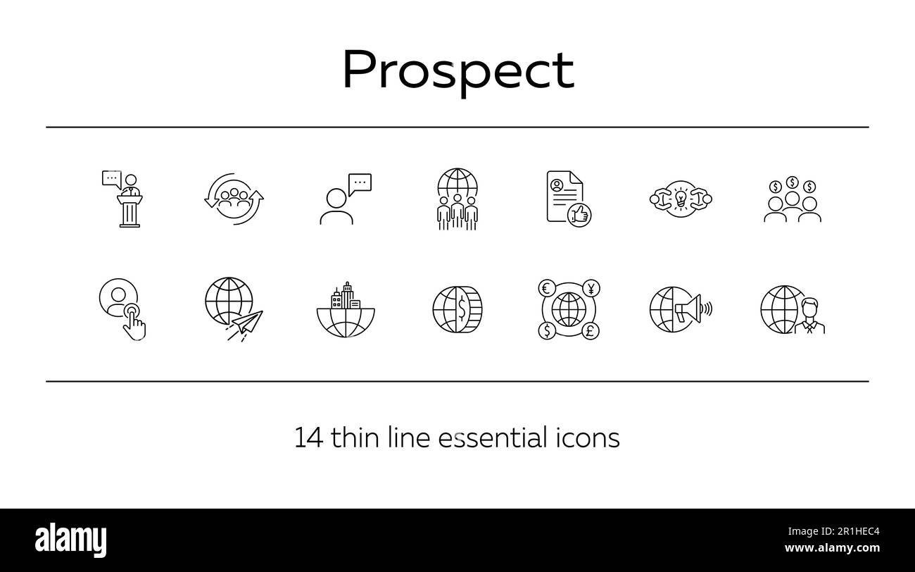 Prospect line icon set Stock Vector Image & Art - Alamy