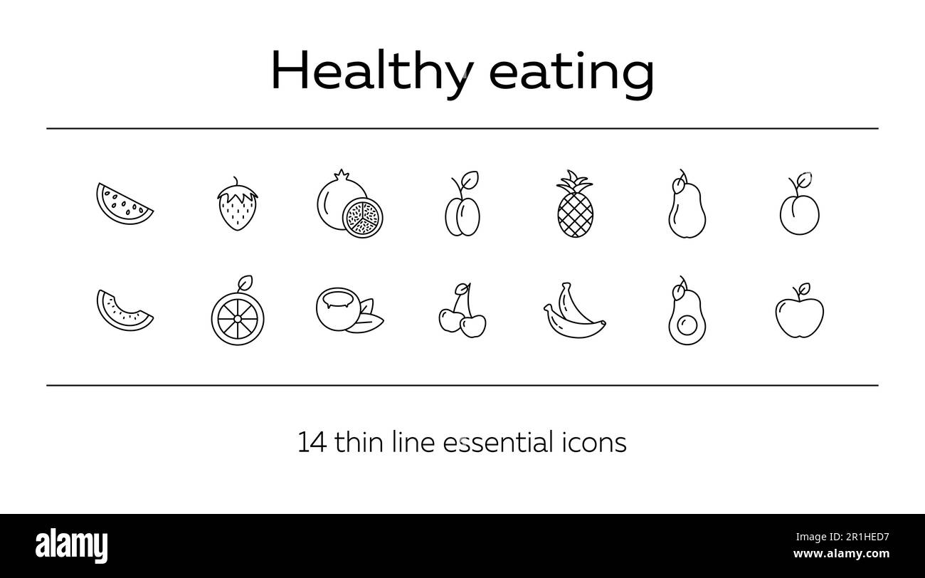 Healthy eating icons Stock Vector Image & Art - Alamy