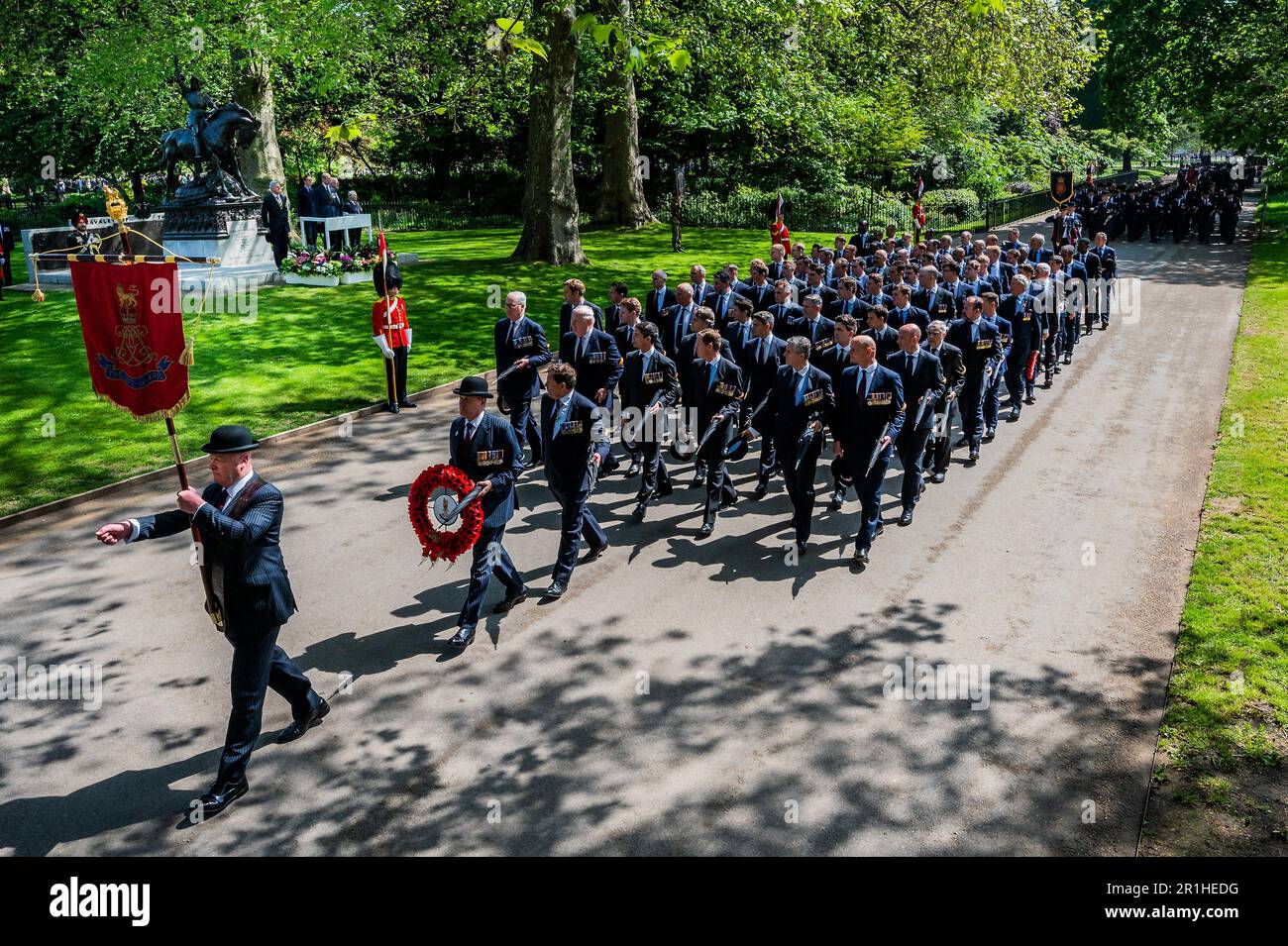 London, UK. 14th May, 2023. The march past in front of the Duke of Kent ...