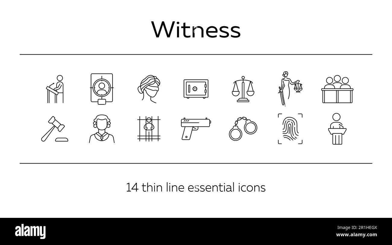 Witness line icon set Stock Vector Image & Art - Alamy