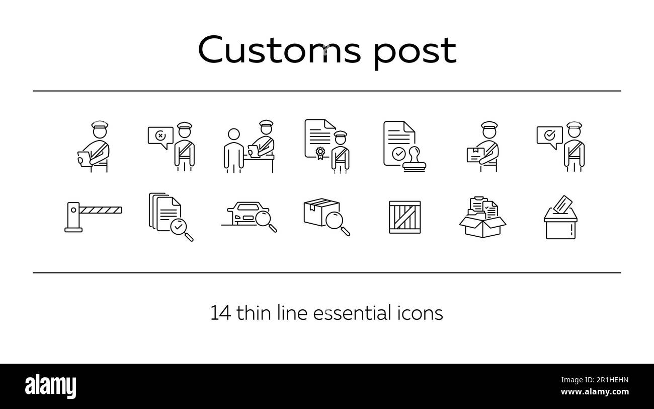 Customs post icons Stock Vector Image & Art - Alamy