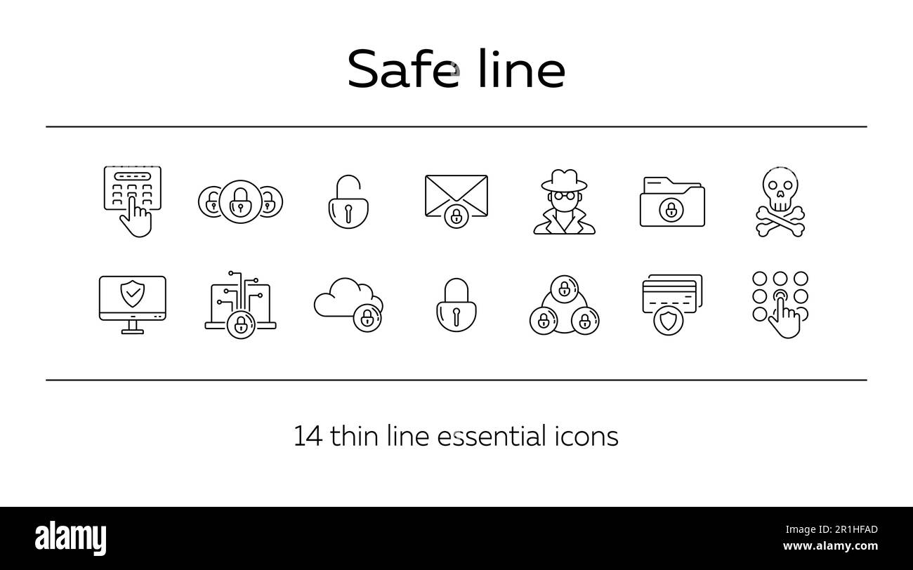Safe line icons Stock Vector Image & Art - Alamy