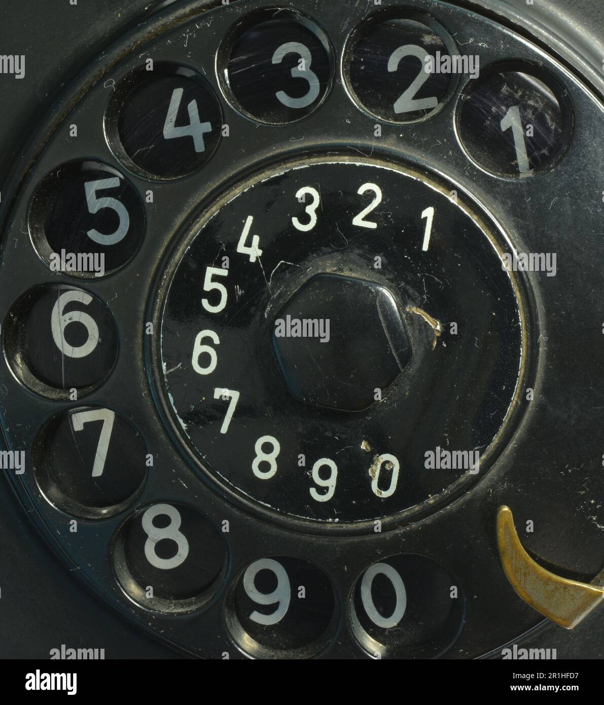 Numbers and Dial switch on antique black telephone Stock Photo - Alamy
