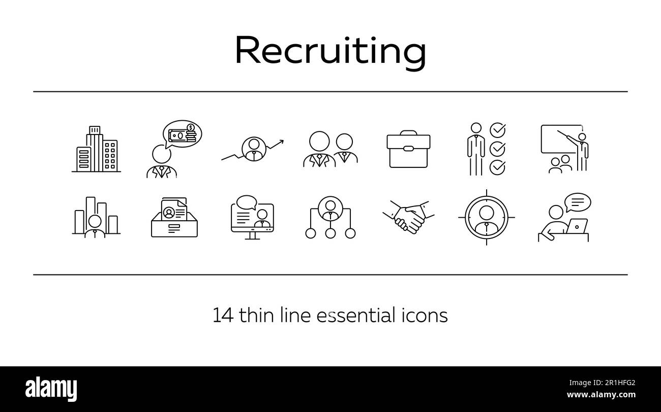 Recruiting line icon set Stock Vector Image & Art - Alamy