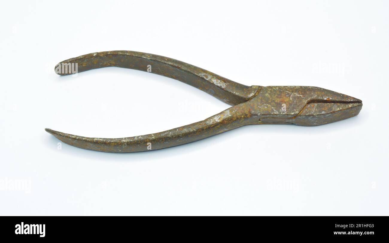 Vintage Metal pliers isolated on white background Stock Photo - Alamy