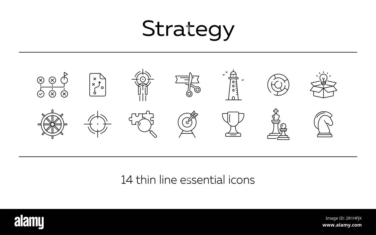 Strategy line icon set Stock Vector Image & Art - Alamy