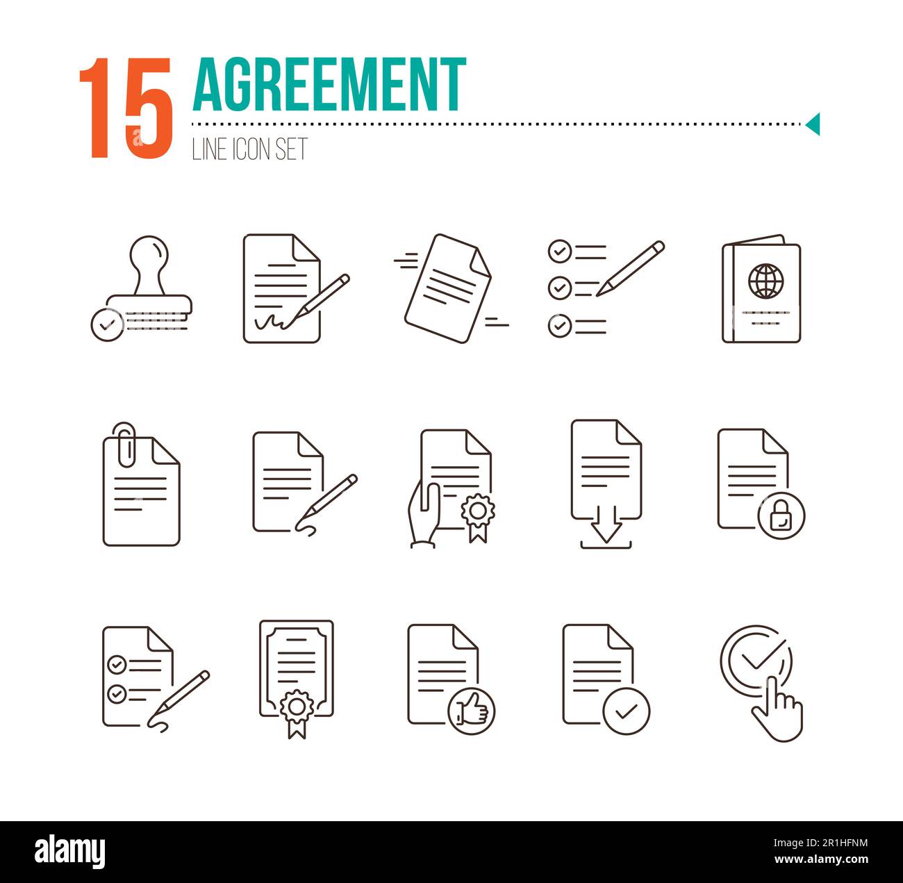 Accepted document line icon Cut Out Stock Images & Pictures - Alamy