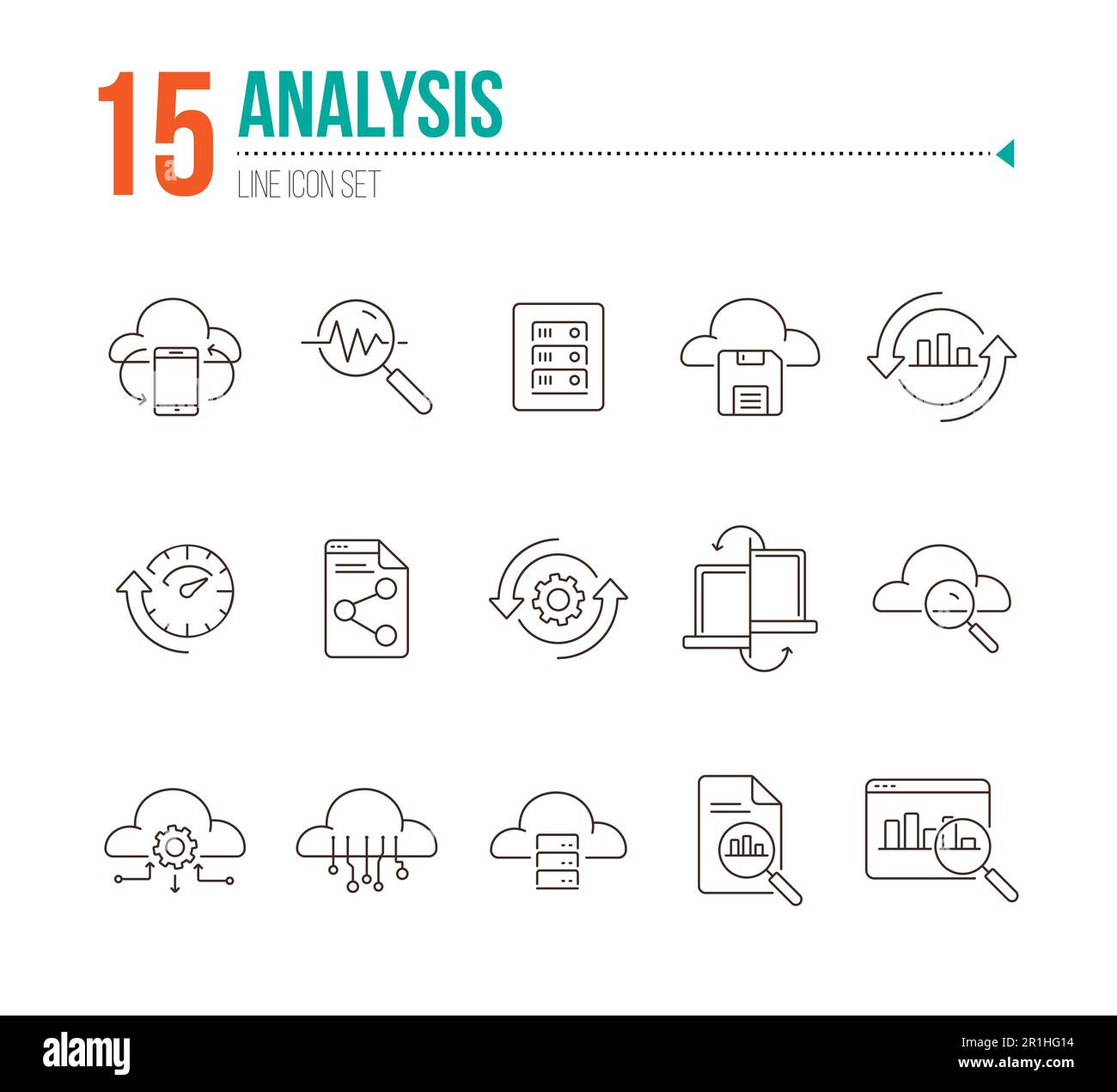 Analysis line icon set Stock Vector Image & Art - Alamy