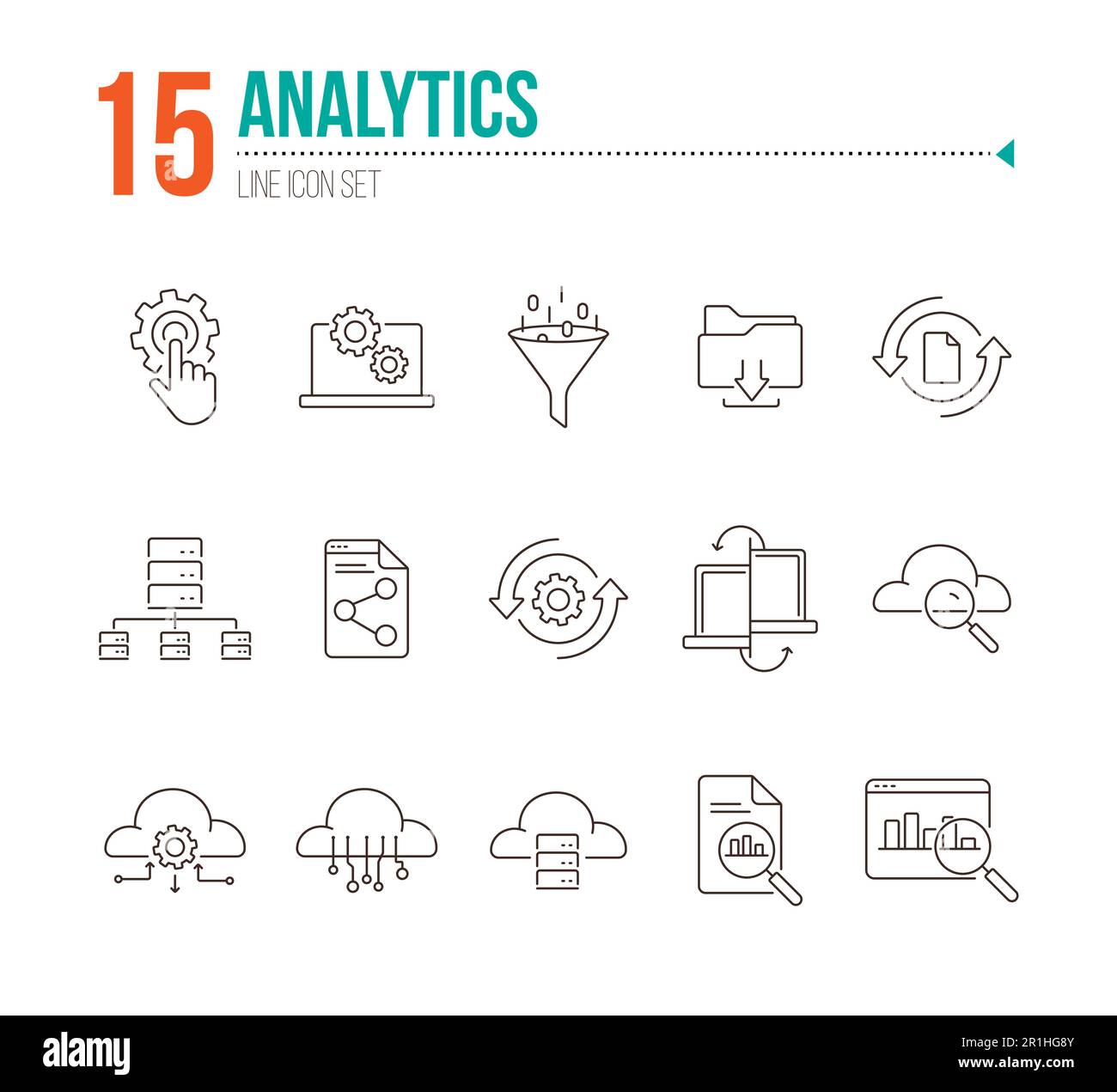 Analytics line icon set Stock Vector Image & Art - Alamy