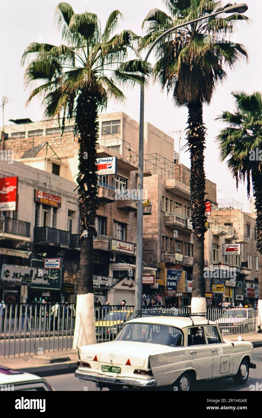 Jordan: Modern downtown Amman, street scene, busy traffic and also ...