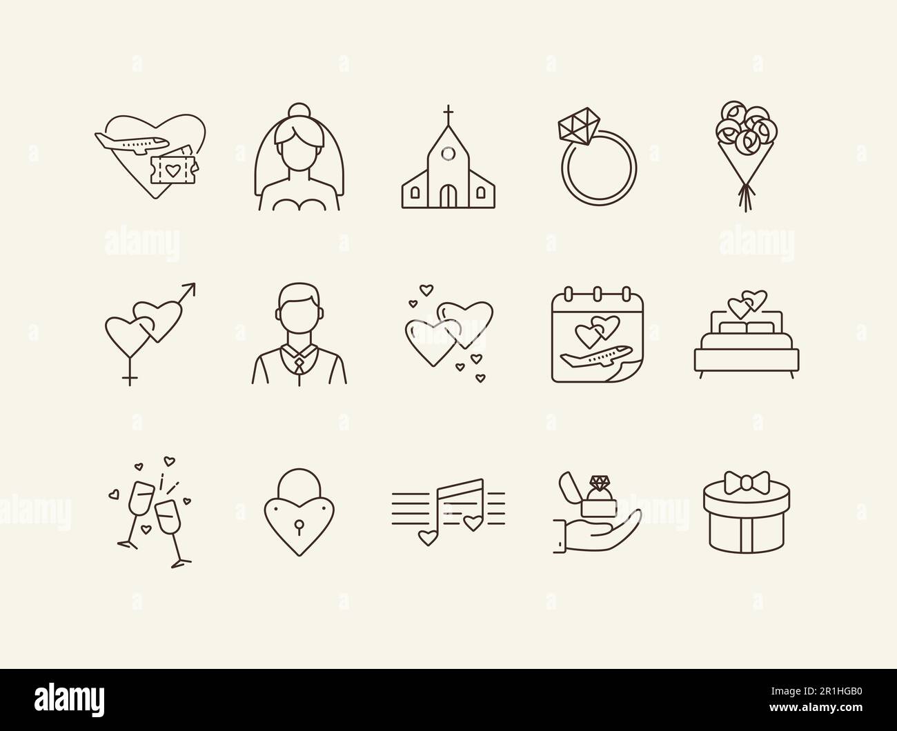 Wedding line icons Stock Vector Image & Art - Alamy