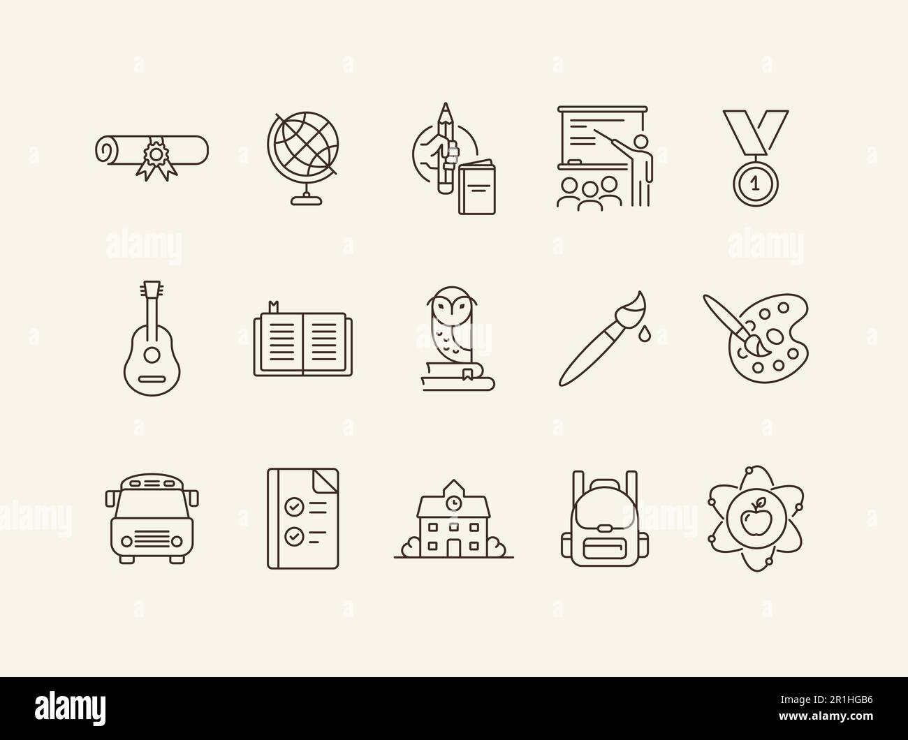 Learning new line icon set Stock Vector Image & Art - Alamy